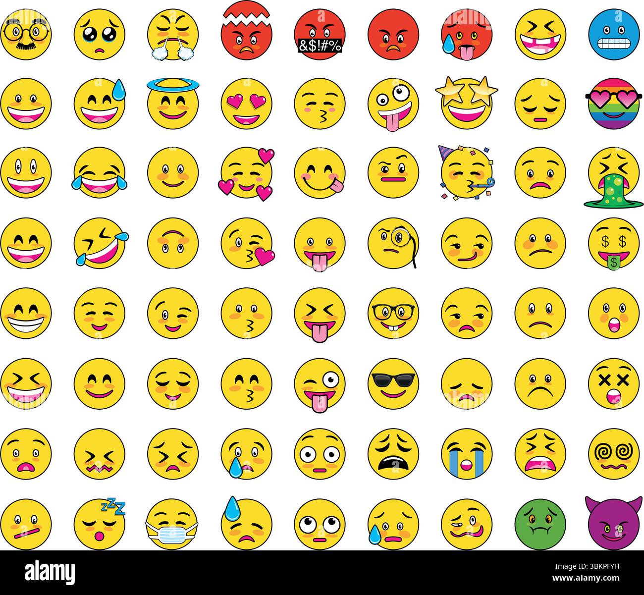 Facial expressions expression Stock Vector Images - Alamy