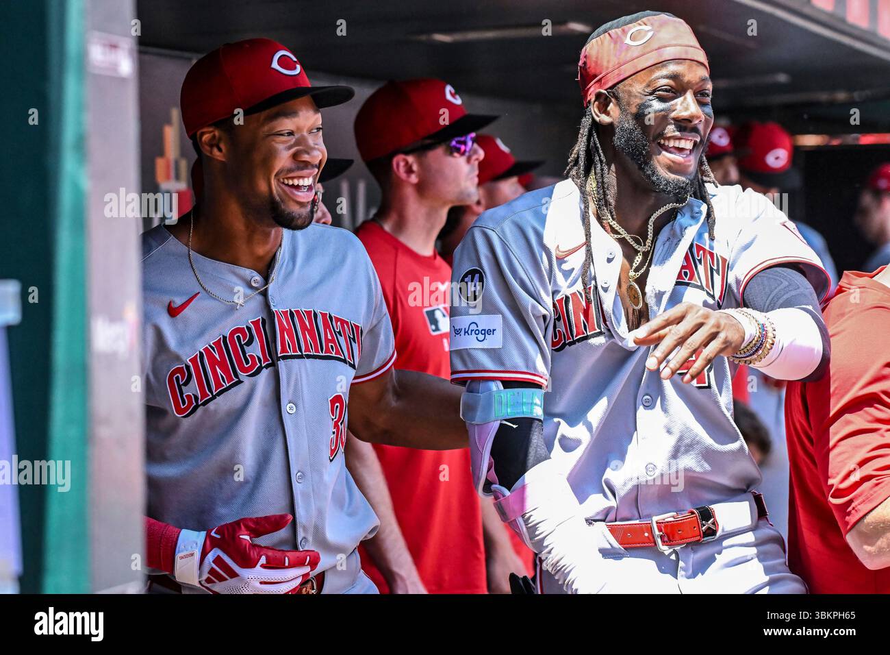 ST. LOUIS, MO - JUN 22: Cincinnati Reds outfielder Will Benson (30) and ...