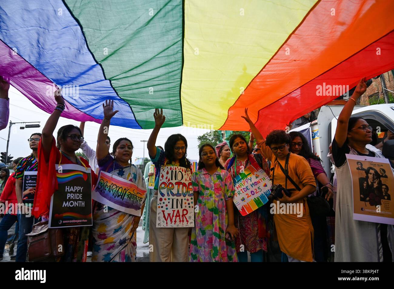 KOLKATA, INDIA - JUNE 22: Members of LGBTQ community participate in a ...