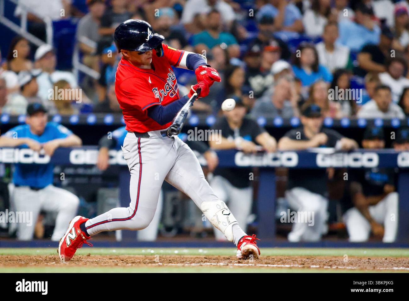 Atlanta Braves' Nick Allen bats during a baseball game against the ...