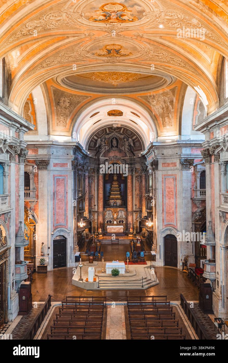 Stunning baroque church interior in Lisbon, featuring intricate ceiling ...