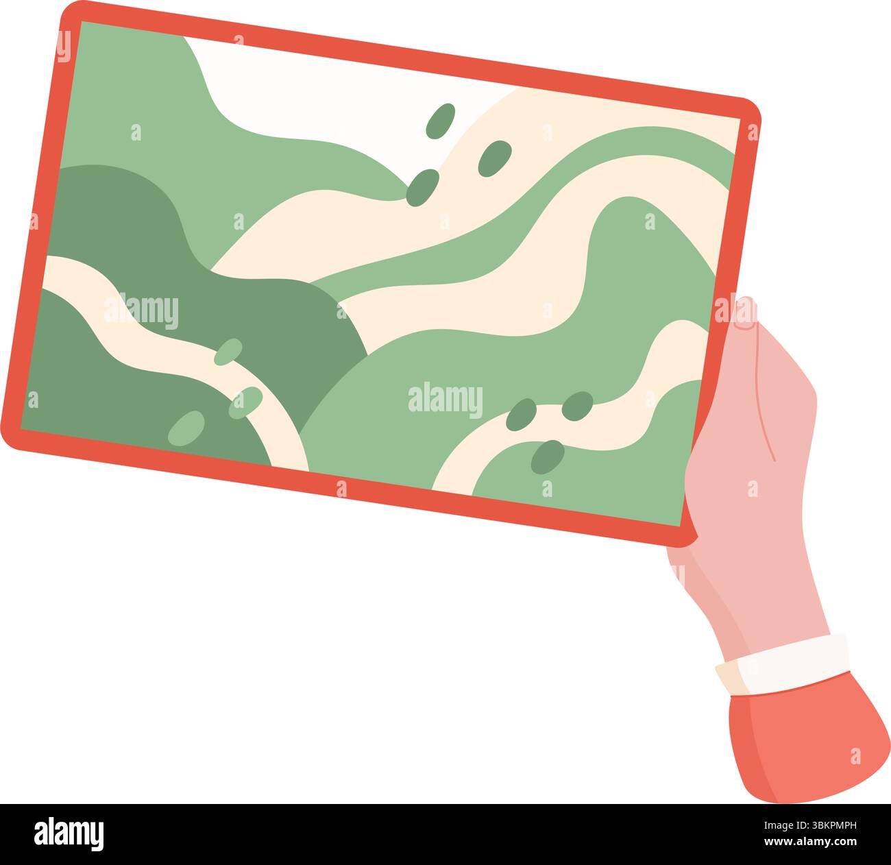 Digital Hand Holding Tablet Map Stock Vector Image & Art - Alamy