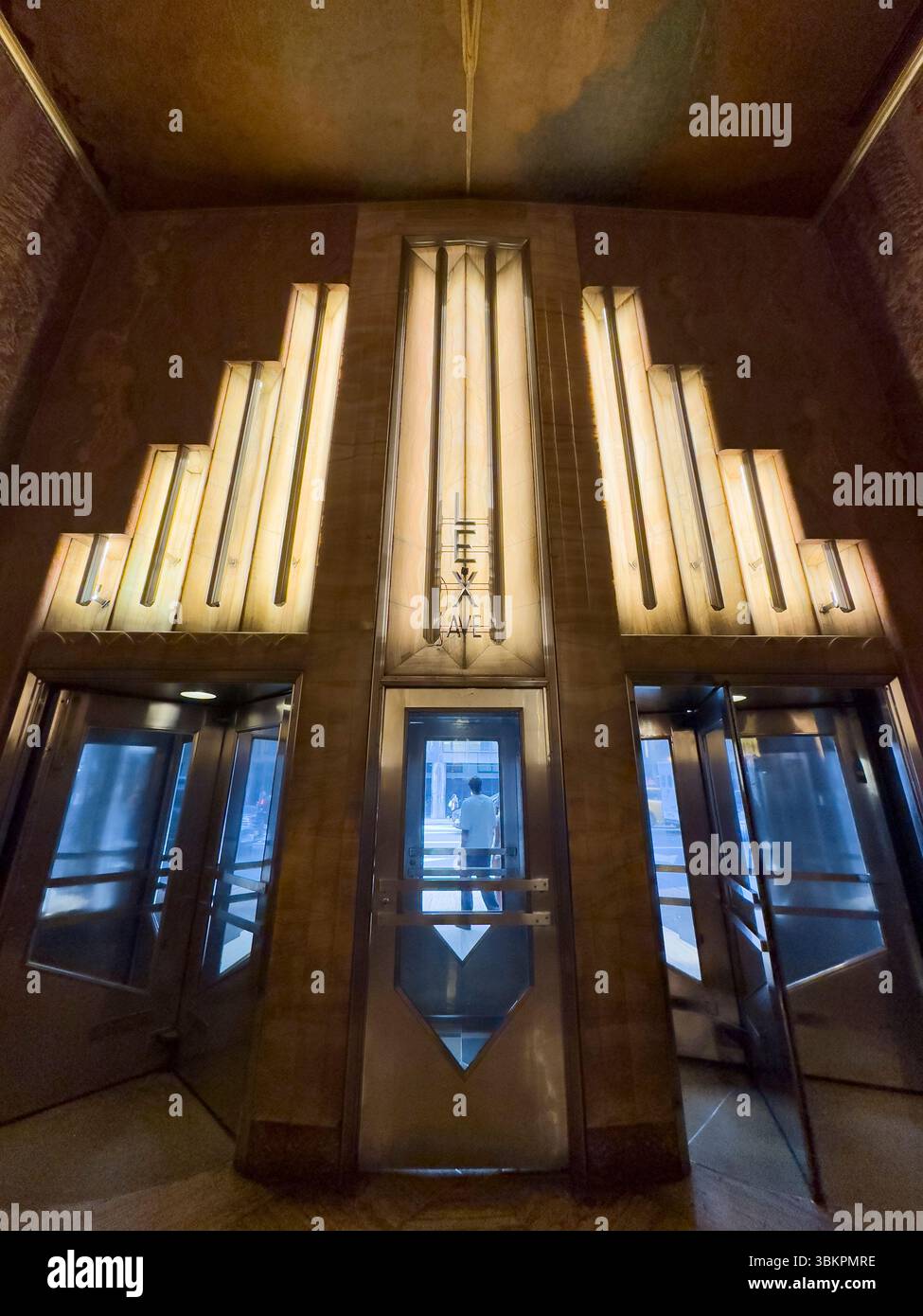 Exterior view and lobby of the Chrysler Building looking west on East ...