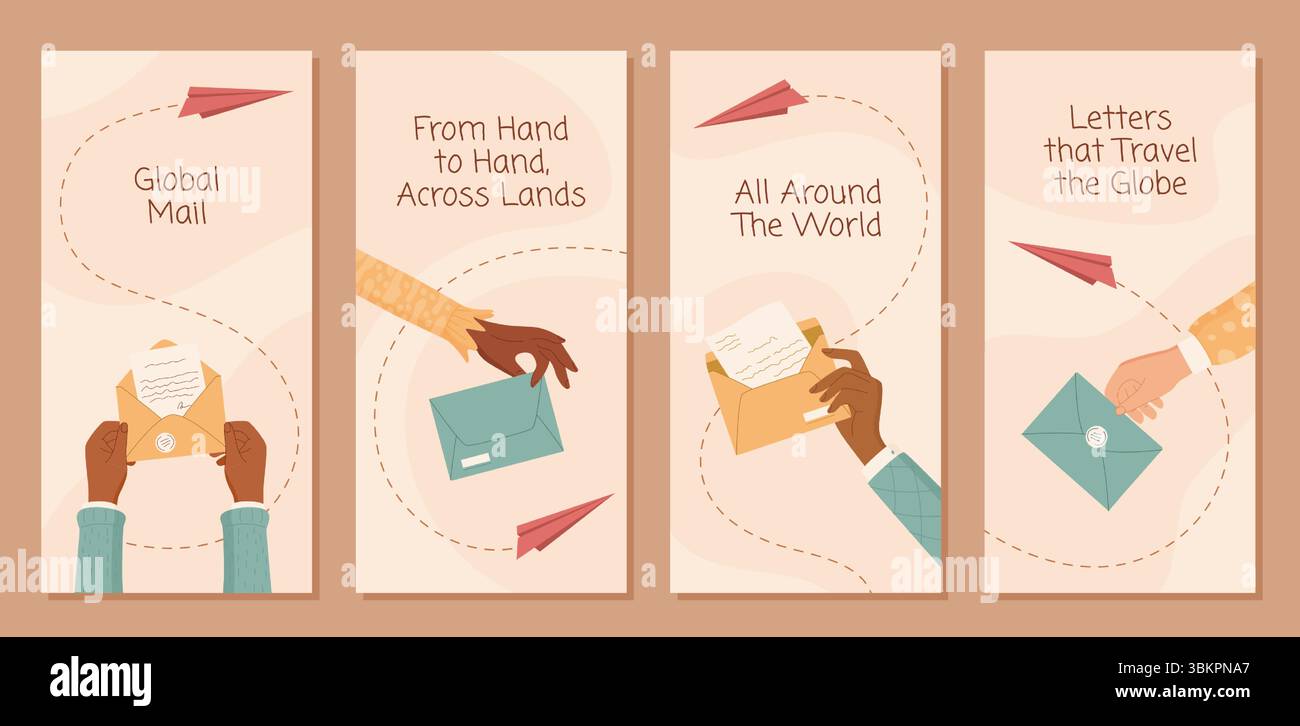 Cartoon Hand Mail Stories Set Stock Vector Image & Art - Alamy