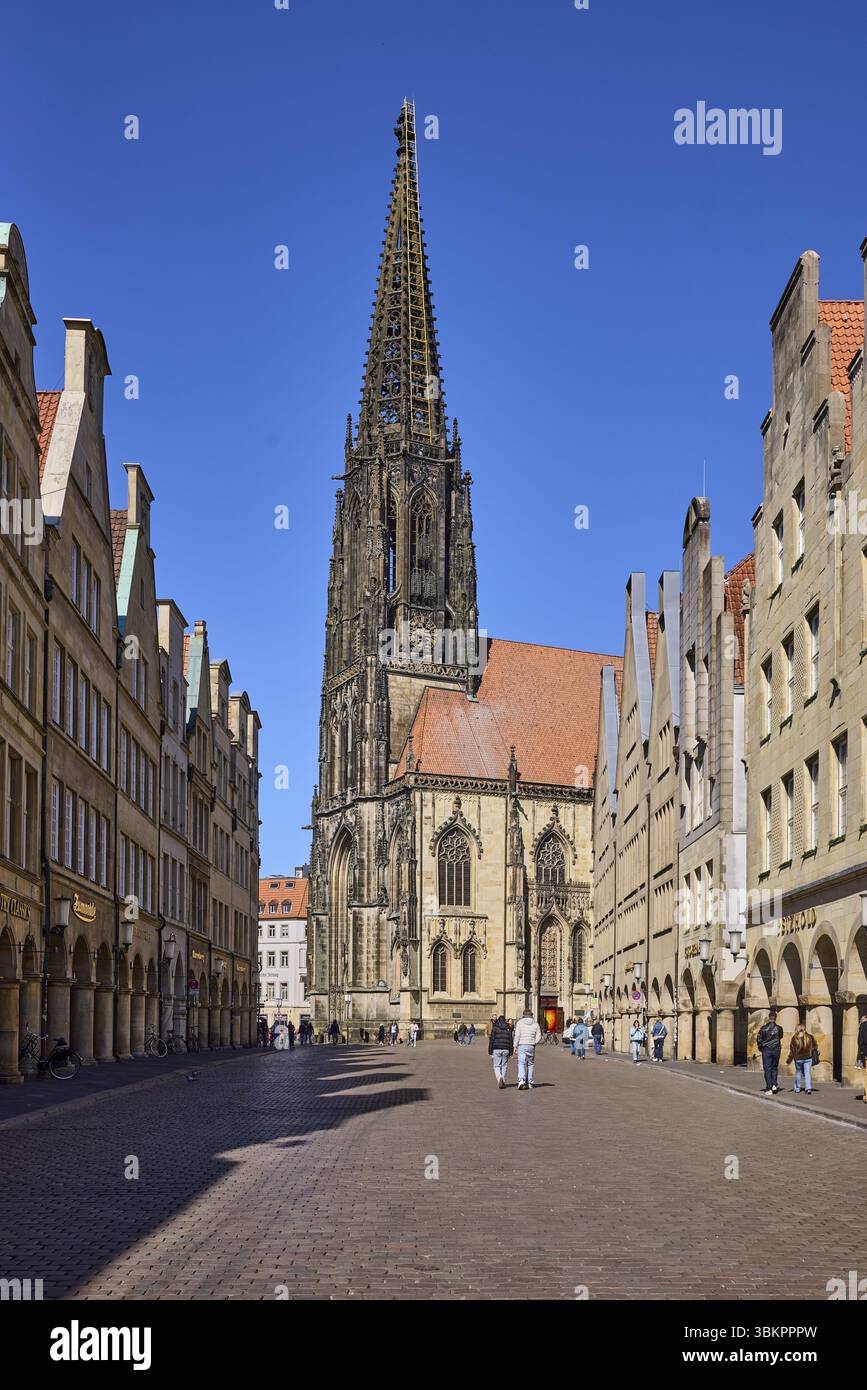 St. Lamberti, Lamberti Church, church tower, Gothic architectural style ...