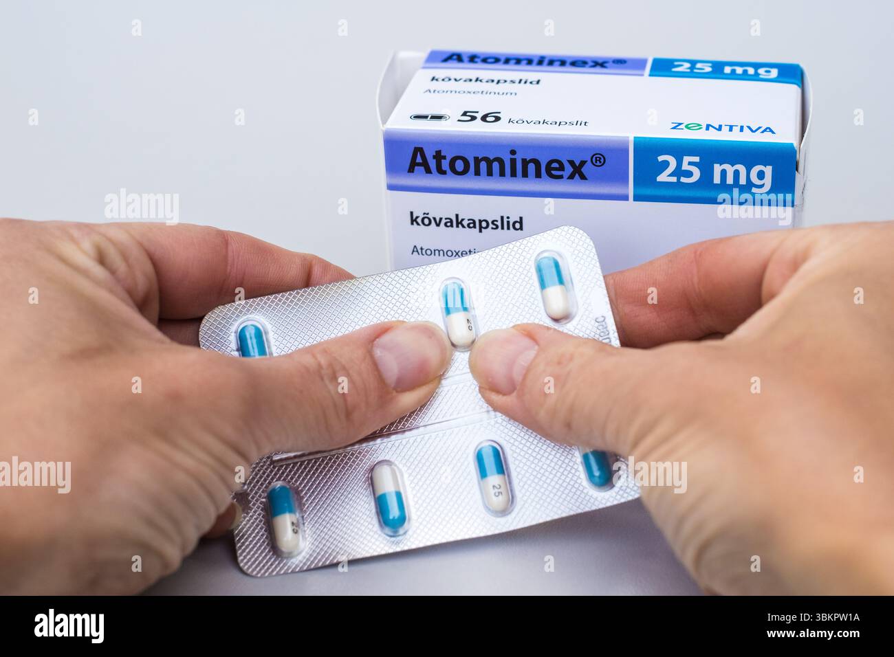 Tallinn, Estonia - June 22, 2025: Atominex contains atomoxetinum ...
