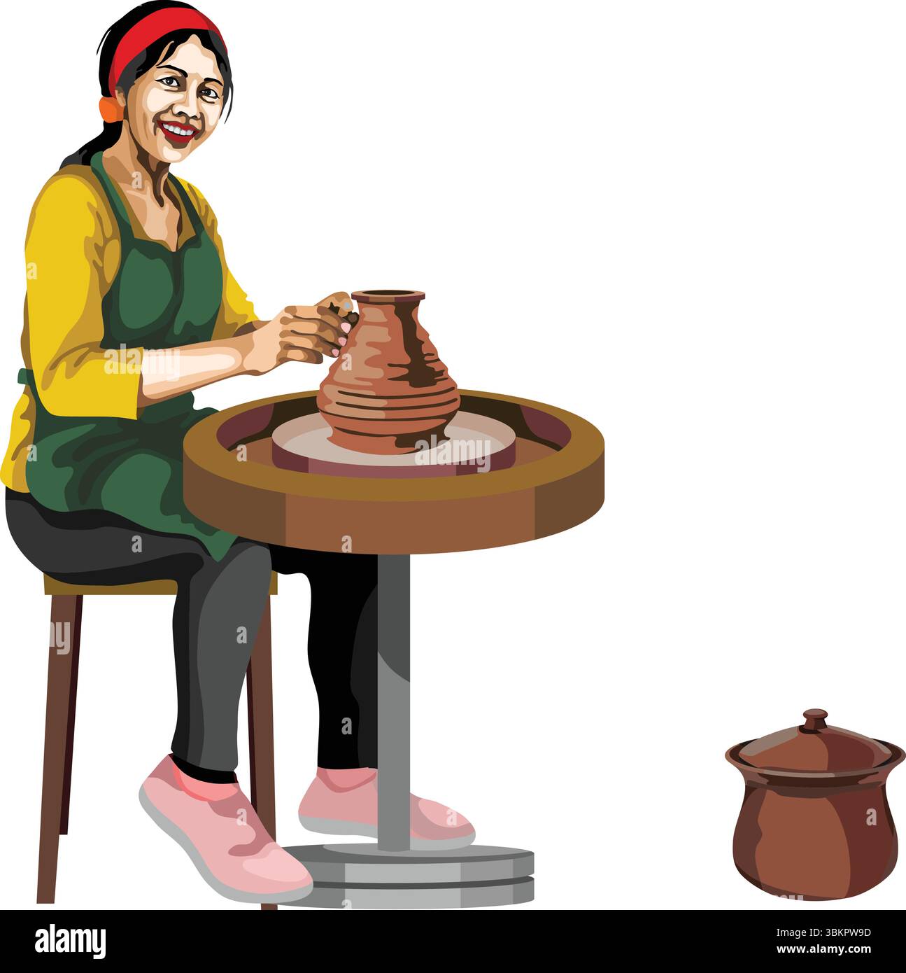 Pottery worker Stock Vector Images - Alamy