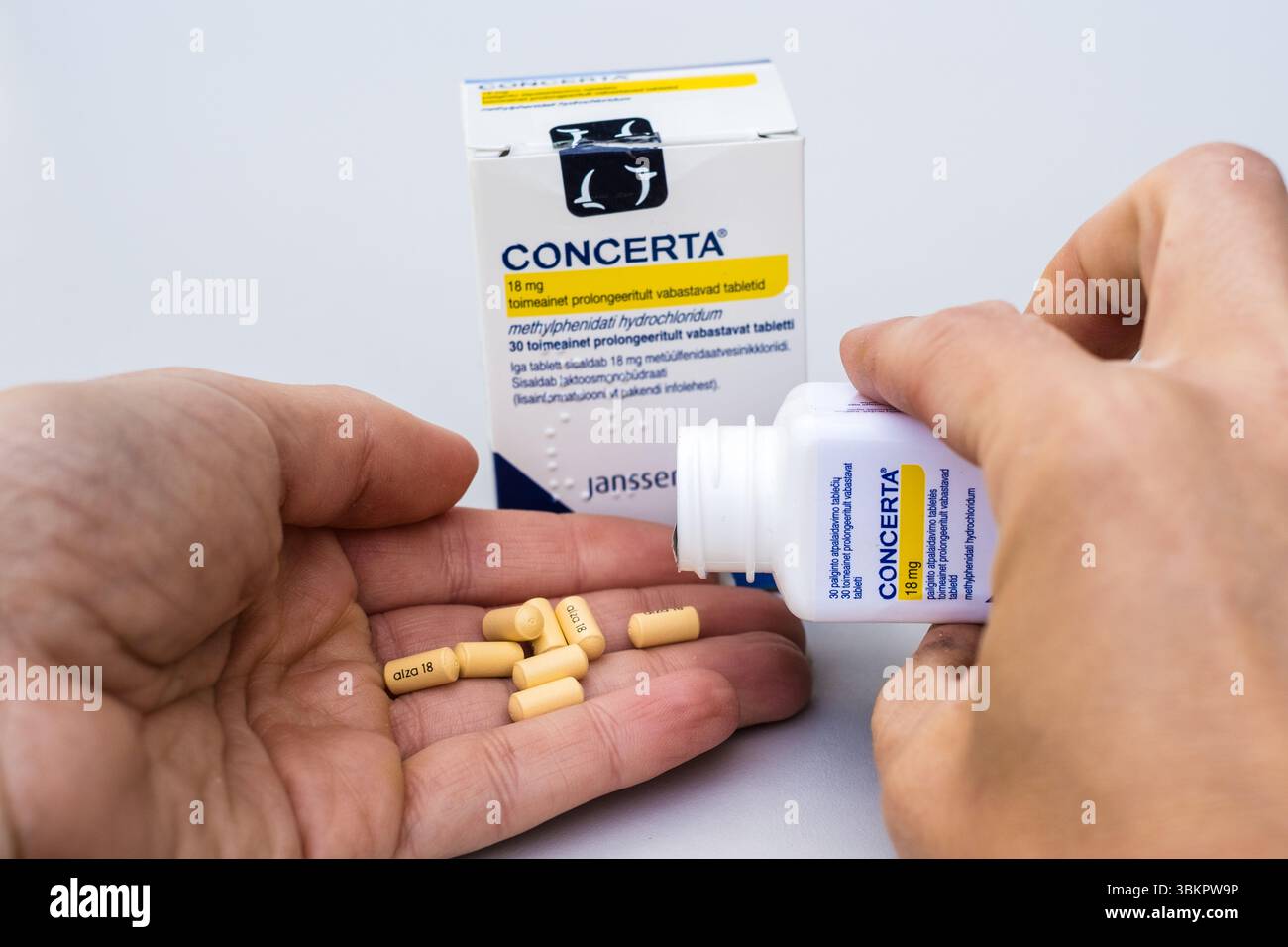 Tallinn, Estonia - June 22, 2025: Concerta tablets contain ...