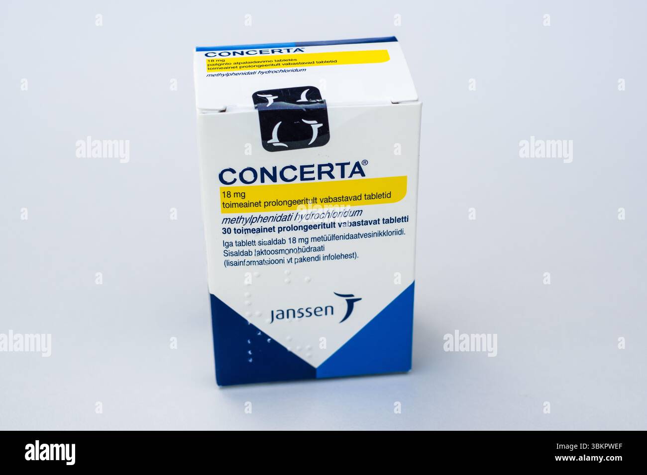 Tallinn, Estonia - June 22, 2025: Concerta tablets contain ...