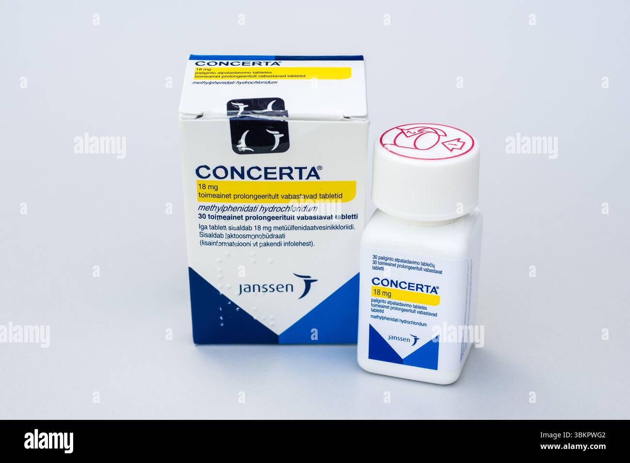 Tallinn, Estonia - June 22, 2025: Concerta tablets contain ...