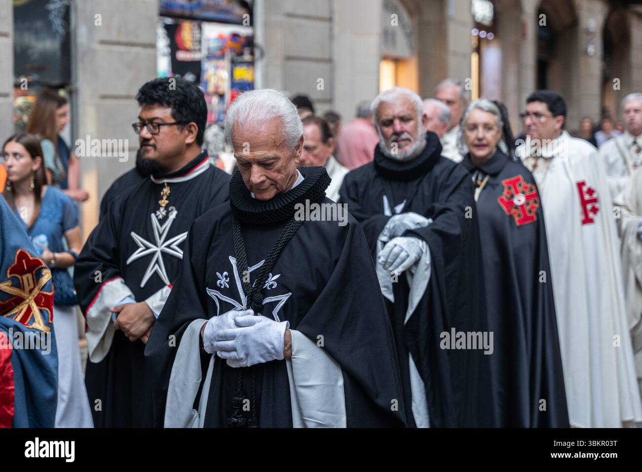 Barcelona, Barcelona, Spain. 22nd June, 2025. Dozens of devotees follow ...