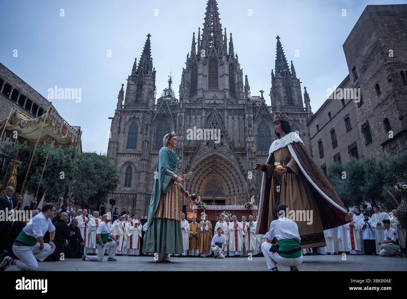 Barcelona, Barcelona, Spain. 22nd June, 2025. Dozens of devotees follow ...
