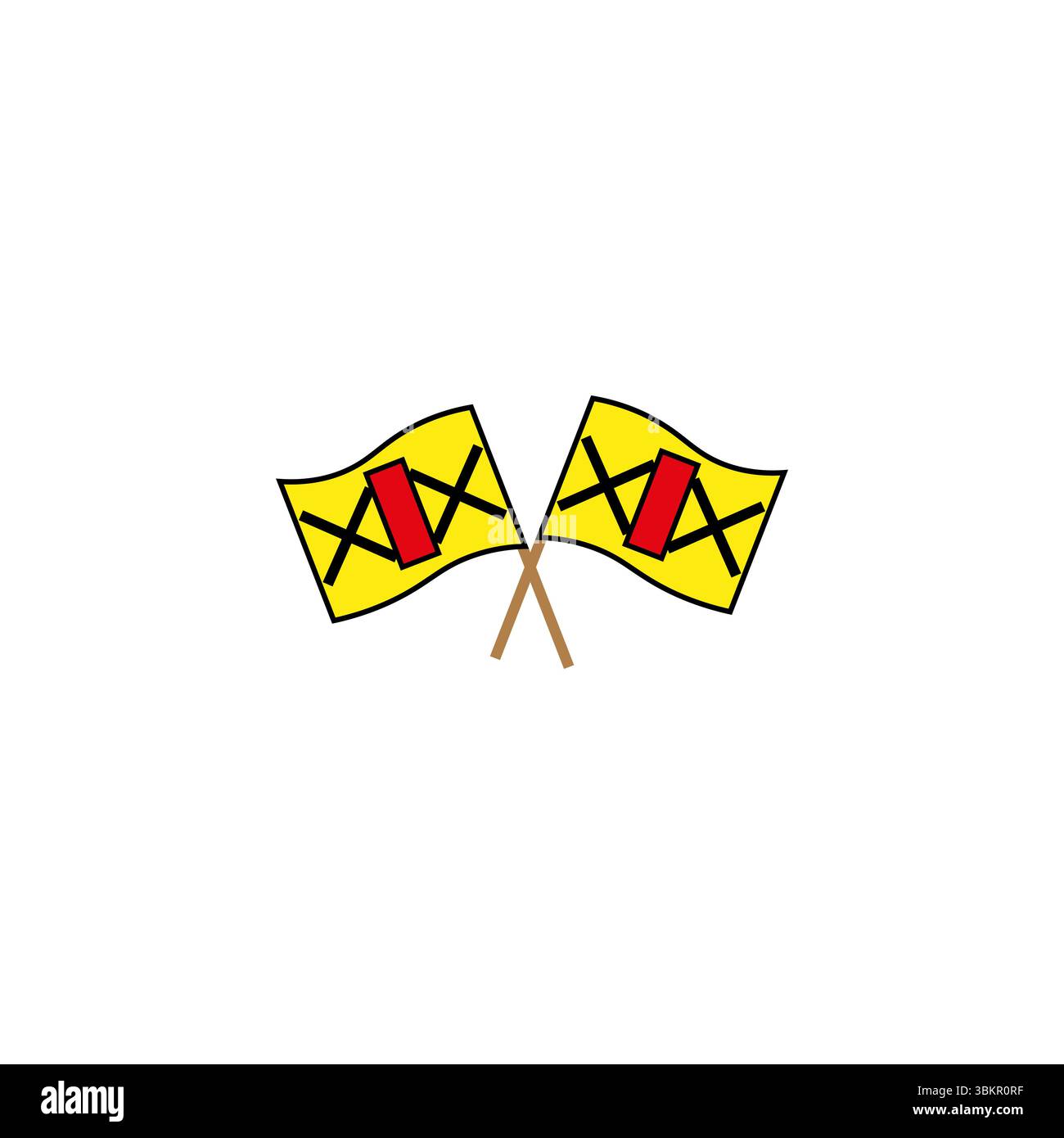 Two crossed flags. Political symbol icon. Government emblem Vector ...