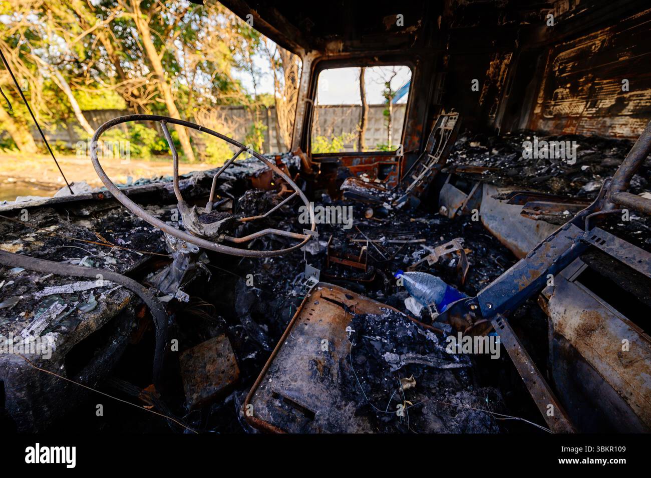 Inside burnt truck fire hi-res stock photography and images - Alamy