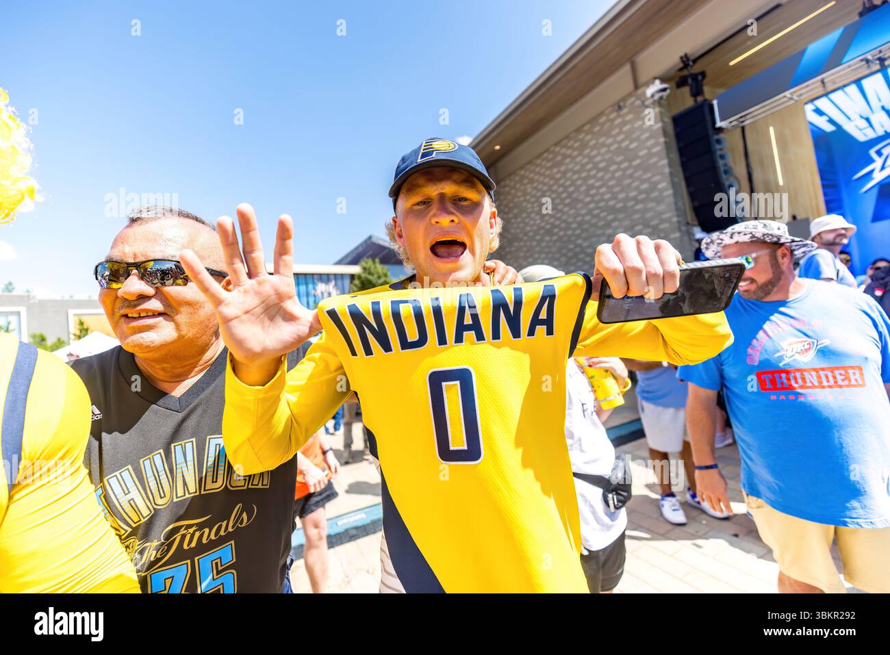 Oklahoma City, United States. 22nd June, 2025. Indiana Pacers fans ...