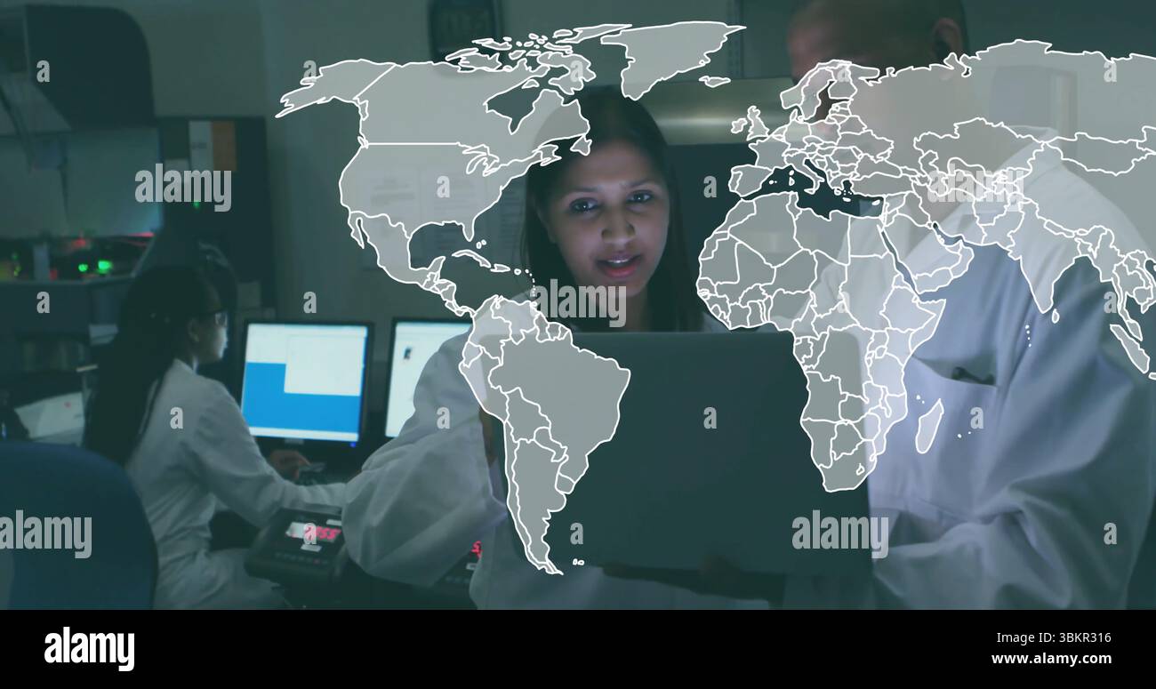 Reviewing digital map overlay hi-res stock photography and images - Alamy