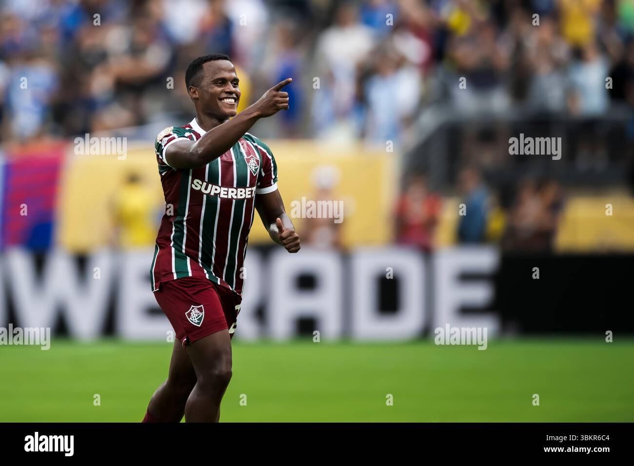 Jhon Arias of Fluminense FC celebrates after scoring the opening goal ...