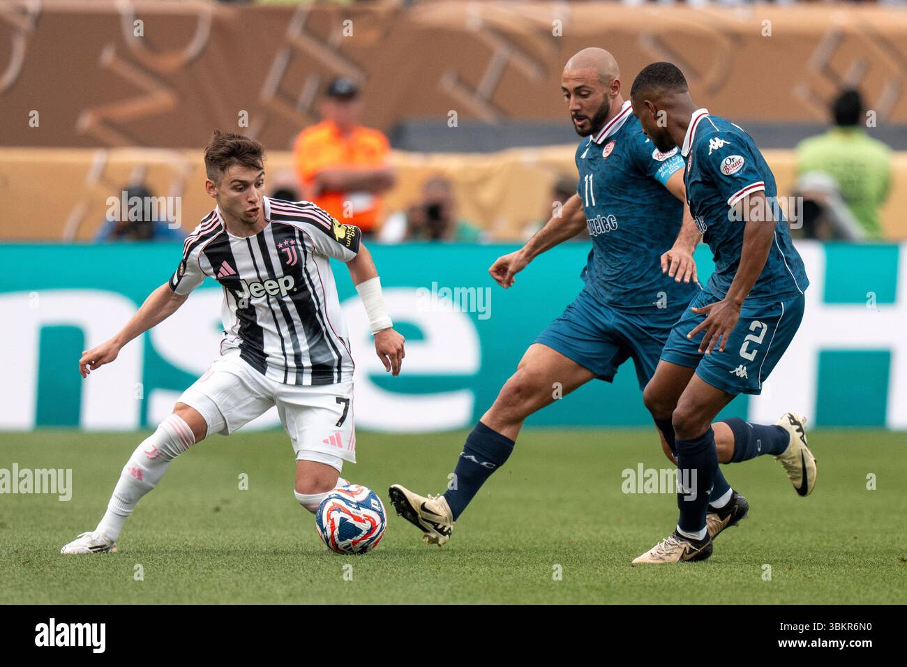 Juventus' Francisco Conceiçao, left, in action against Wydad AC's ...