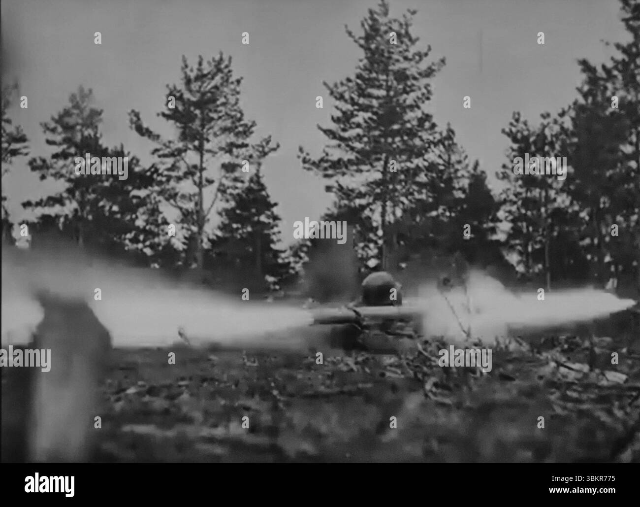 WW2 Screen B&W Still German Soldier fires a Panzerschreck (German ...
