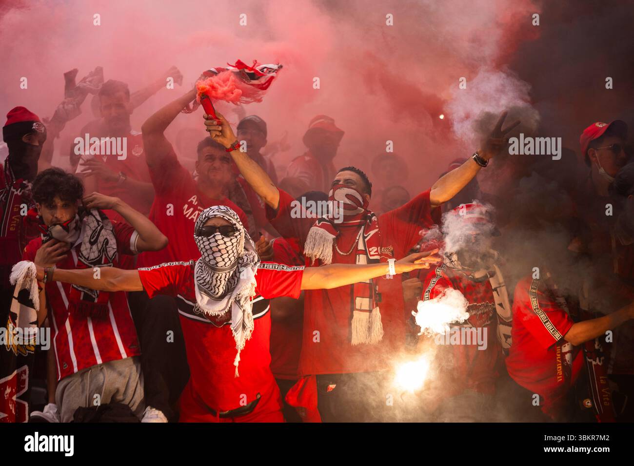 Wydad AC fans cheer their team on after the goal during the Club World ...