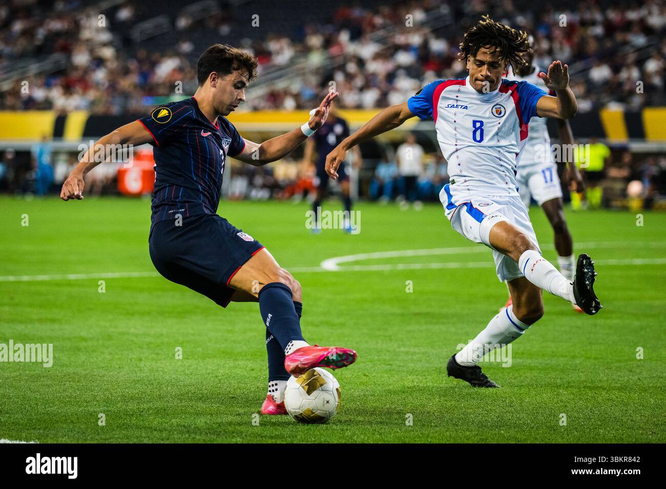 United States forward Quinn Sullivan (7) keeps the ball away from Haiti ...