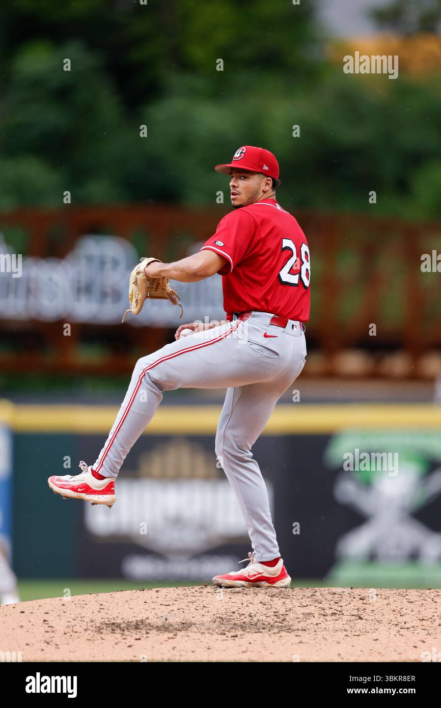Chattanooga Lookouts starting pitcher Chase Burns (28) in action ...