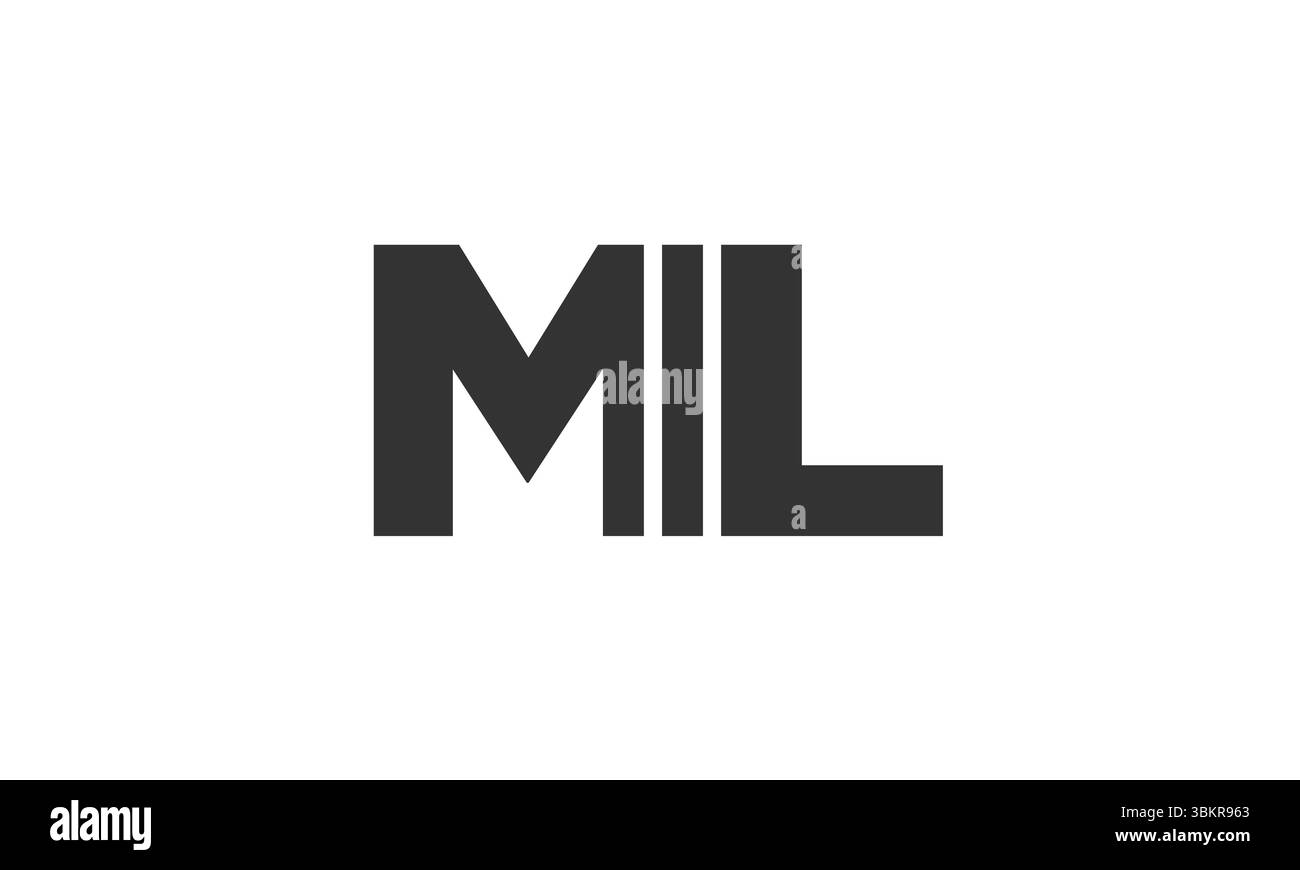 MIL logo design template with strong and modern bold text. Initial ...