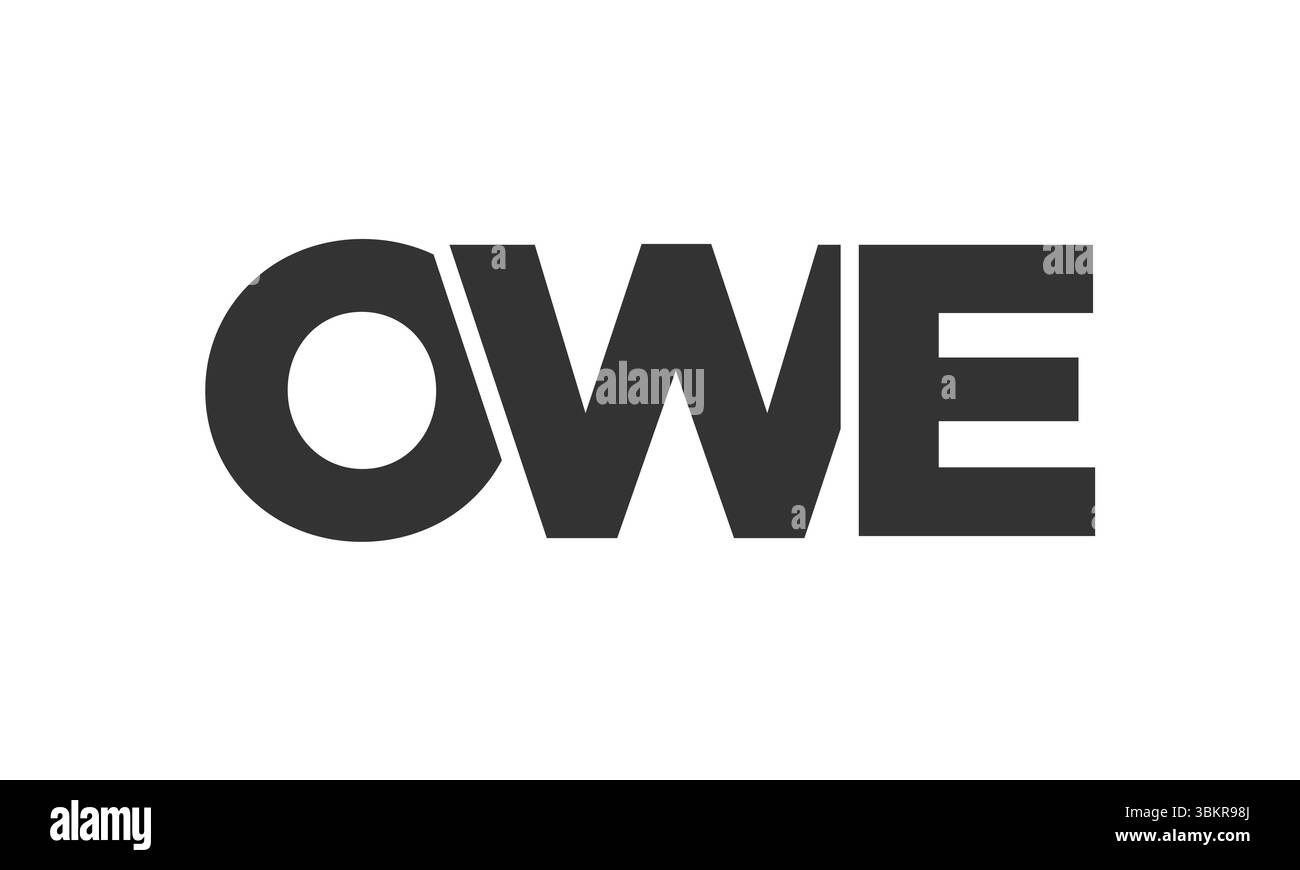 OWE logo design template with strong and modern bold text. Initial ...