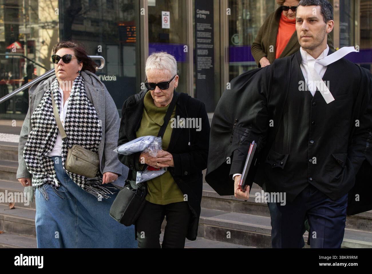 Melbourne, Australia. 23rd June, 2025. Supporters and lawyer of former Senior Victorian of the ...