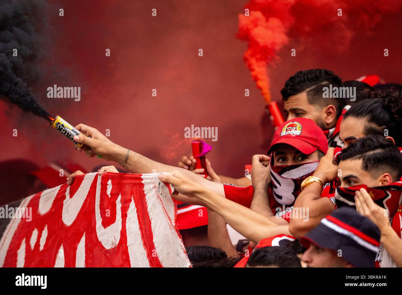 Wydad AC fans let off smoke bombs during the Club World Cup Group G ...