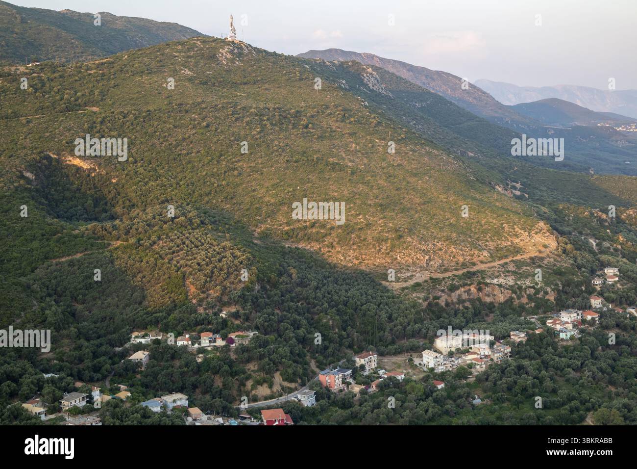 Aerial view hillside greek village hi-res stock photography and images ...