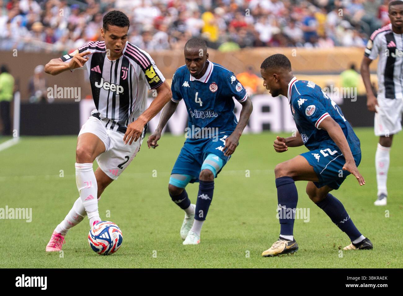 Juventus' Alberto Costa, left, in action against Wydad AC's Thembinkosi ...