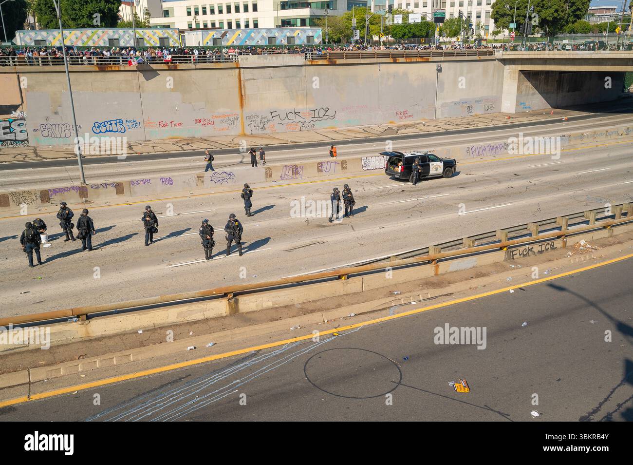 Los Angeles, USA – June 8, 2025: Los Angeles police officers in ...