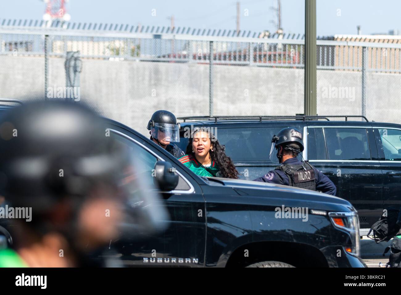 Los Angeles, USA, June 8, 2025 Protester being arrested by LAPD riot ...