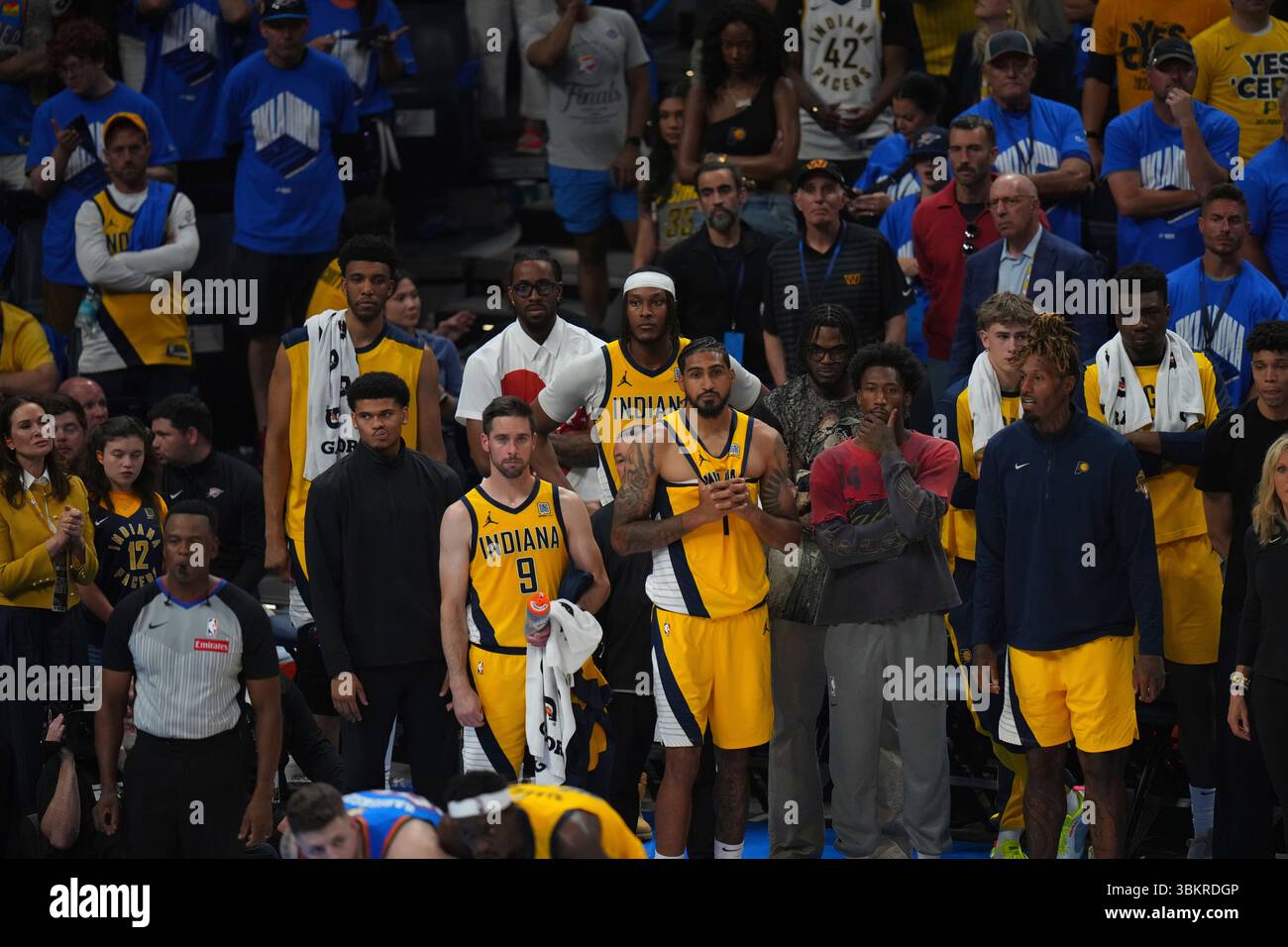 Indiana Pacers players watch during the second half of Game 7 of the ...