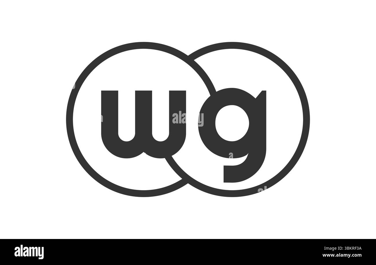 WG business company emblem with outline rounds and letters w g. Logo ...