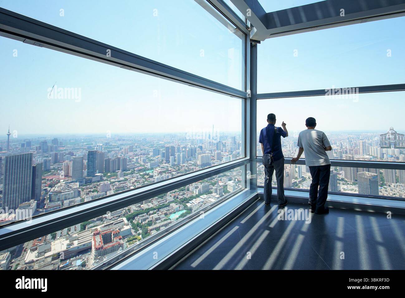 Tianjin,China.22th June 2025. Visitors overlook Tianjin's cityscape at ...