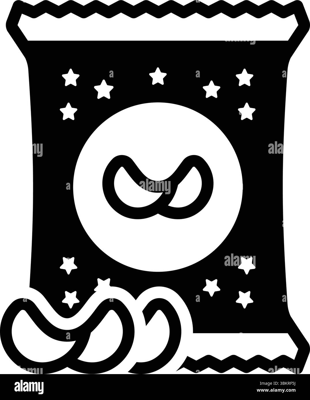 Potato chips illustration vector Black and White Stock Photos & Images ...