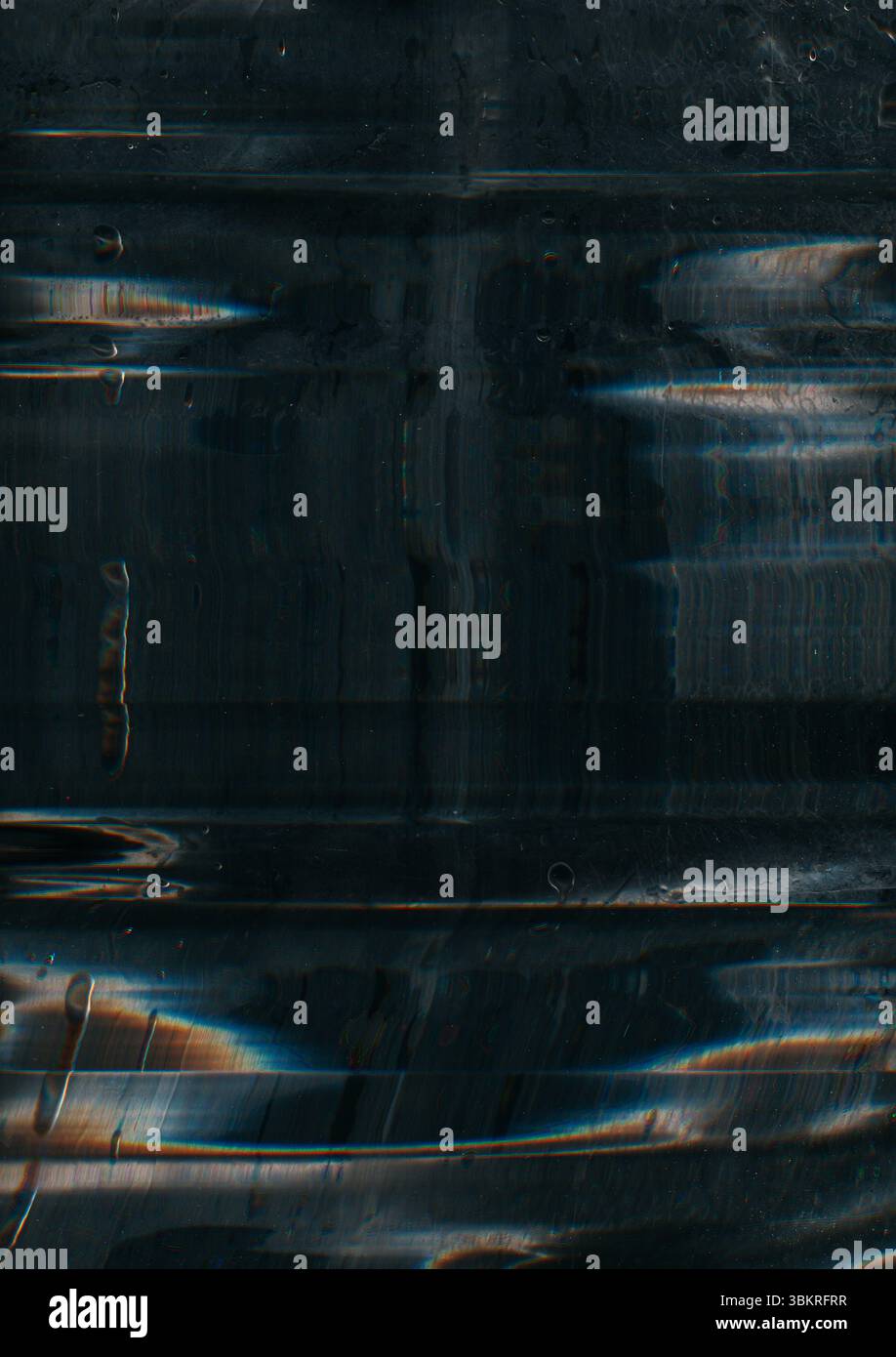 Wet stains. Old film overlay. Orange blue dust scratches bubbles defect ...