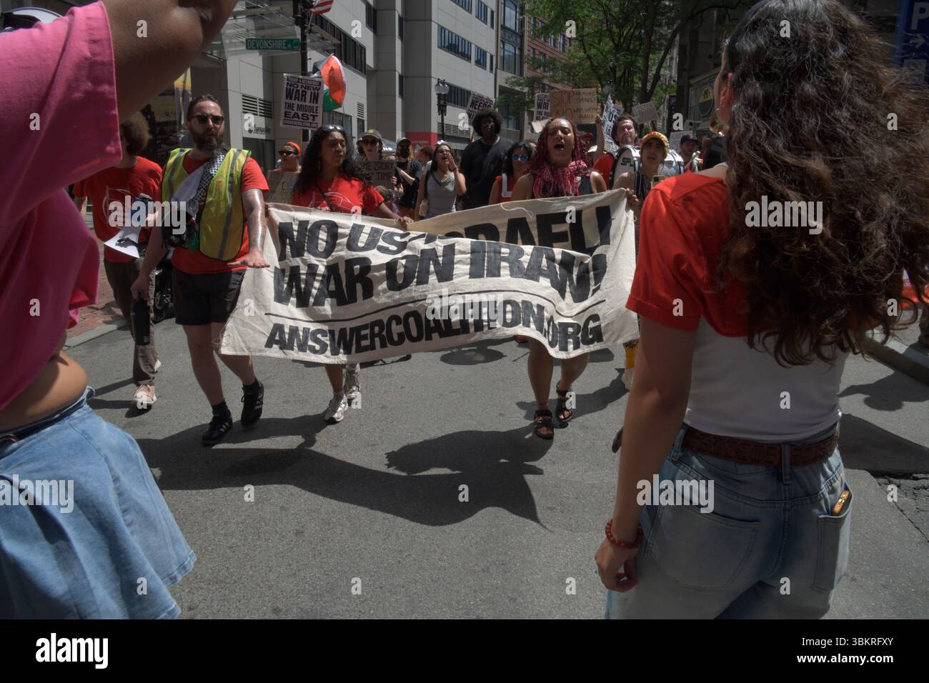 June 22, 2025, Boston, Massachusetts, USA: Anti-War on Iran Protestors ...