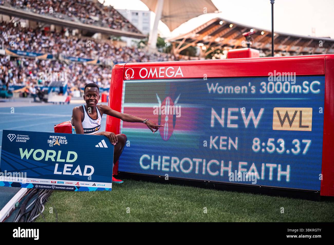 CHEROTICH Faith (KEN) new world lead, 3000m Steeplechase Women during the Meeting de Paris ...