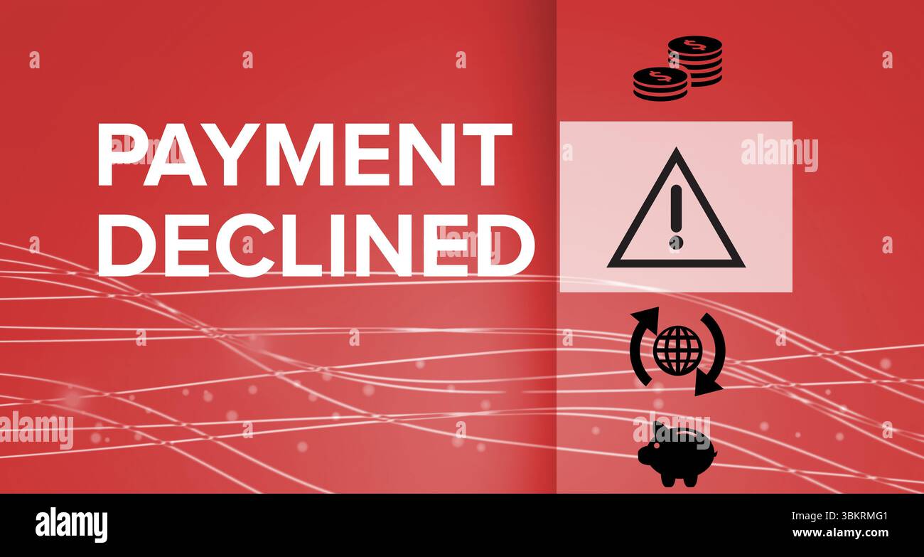 Payment declined text on display Stock Photo - Alamy