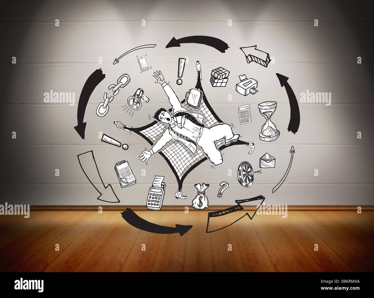 Human life graphic in empty room Stock Photo - Alamy