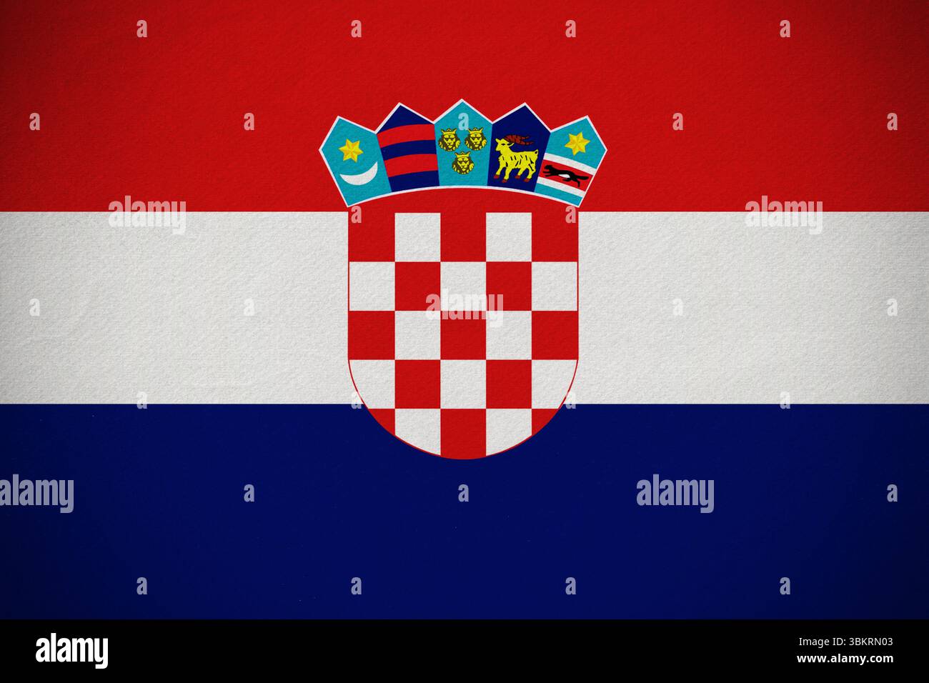 Croatian flag is showing flat red white blue stripes checker shield ...