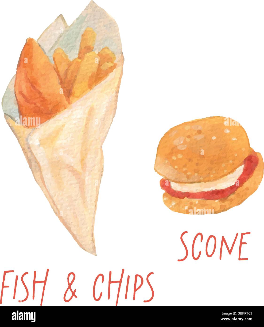 Fried fish chips isolated Stock Vector Images - Alamy