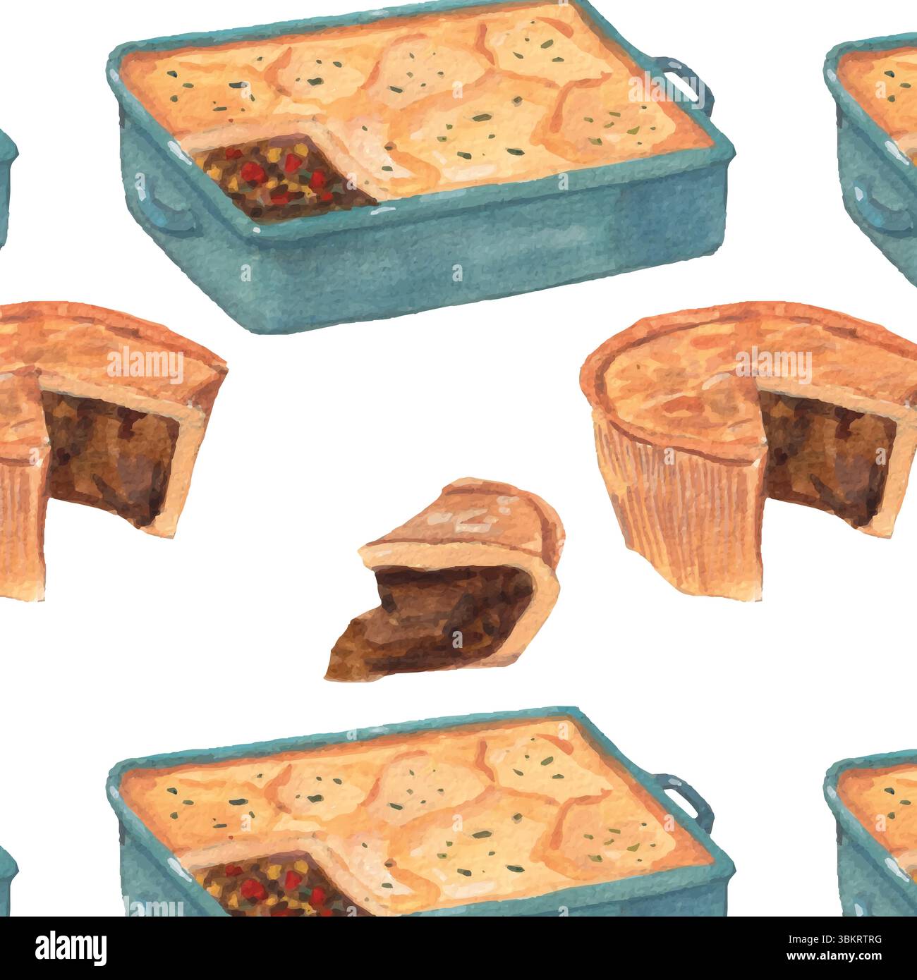 Traditional meat filled pies Stock Vector Images - Alamy