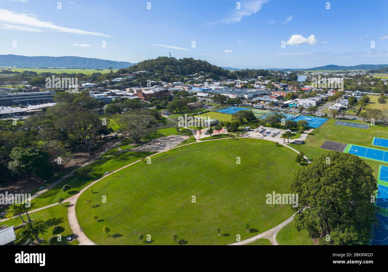 Aerial view of Murwillumbah, northen New South Wales, Australia, with ...