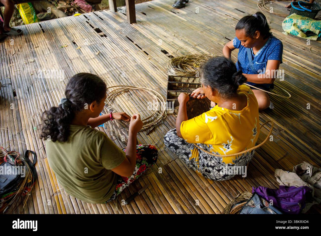 June 2, 2025: Top View of Mangyan Women Cooperatively Crafting ...