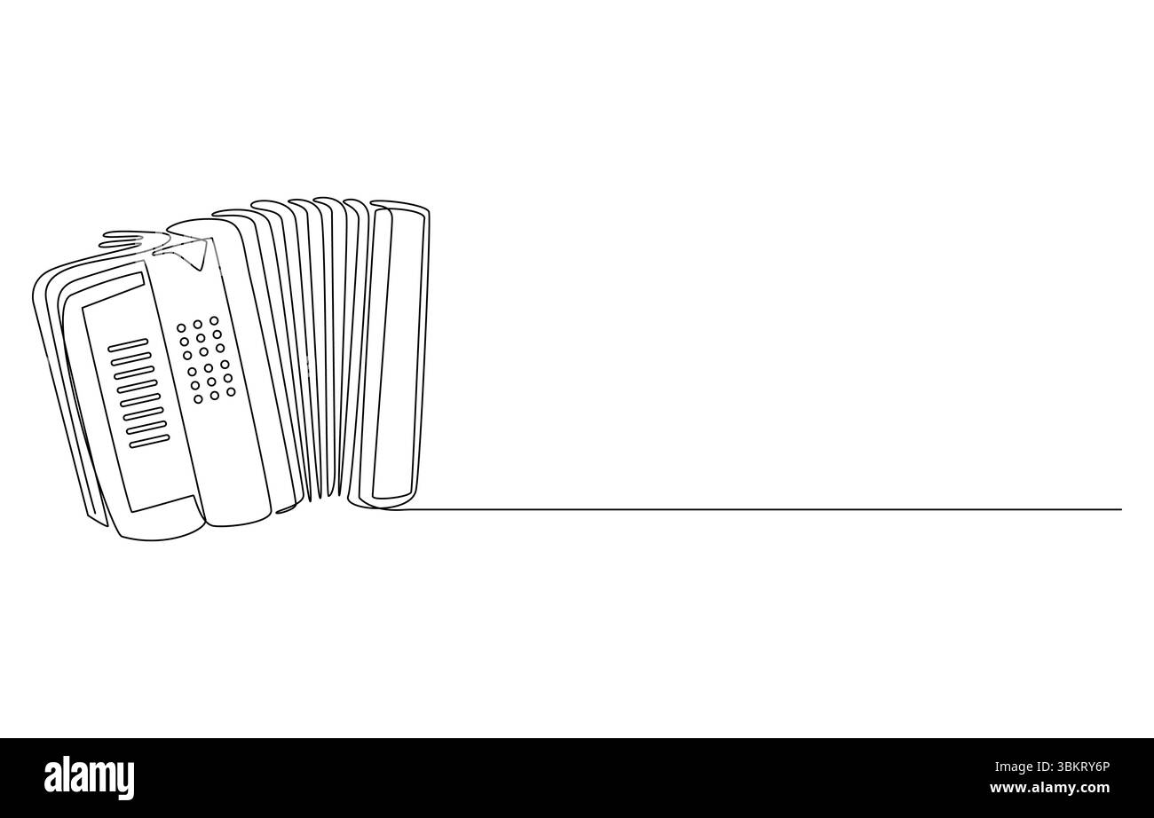 Accordion Musical Instrument concept continuous line art drawing Stock ...