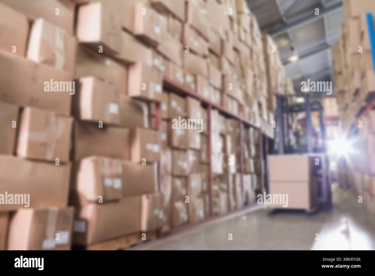 Cardboard boxes in warehouse Stock Photo - Alamy